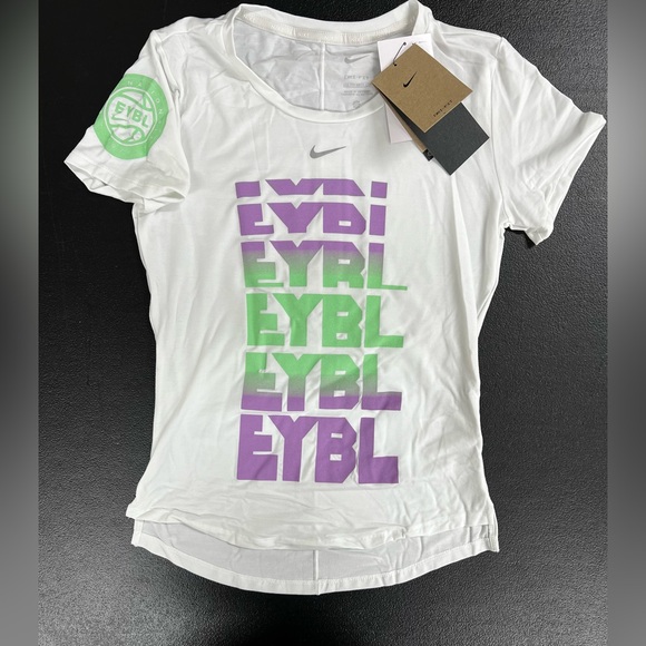 Nike | Tops | Nwt Nike Eybl Women Cut White Stretchy Tshirt Player ...